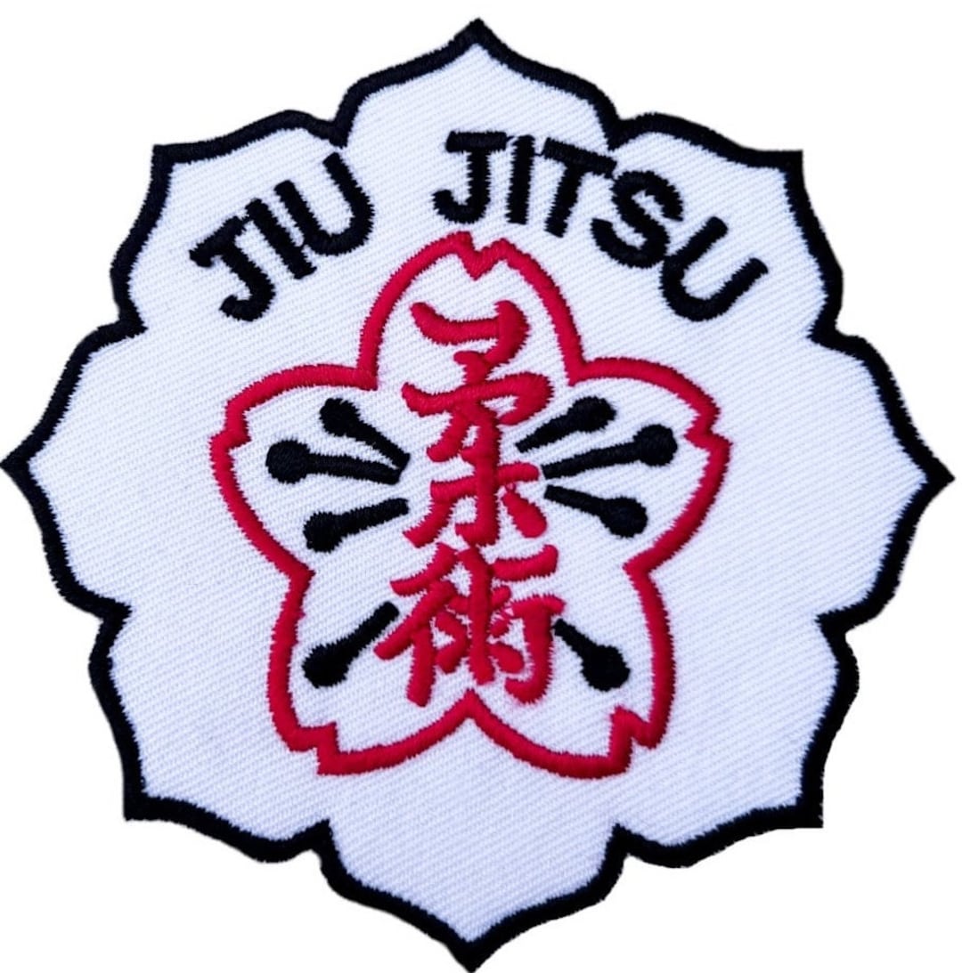 Jiu Jitsu Flower Patch (3.5 Inch) Japanese Kanji Iron/sew-on Badge for ...