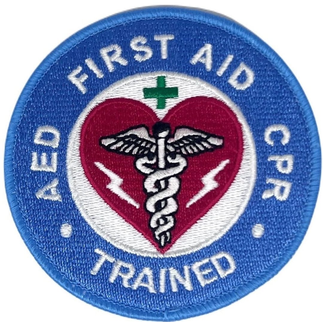 First Aid CPR AED Trained Patch (3 Inch) Embroidered Iron-on or Sew-on ...