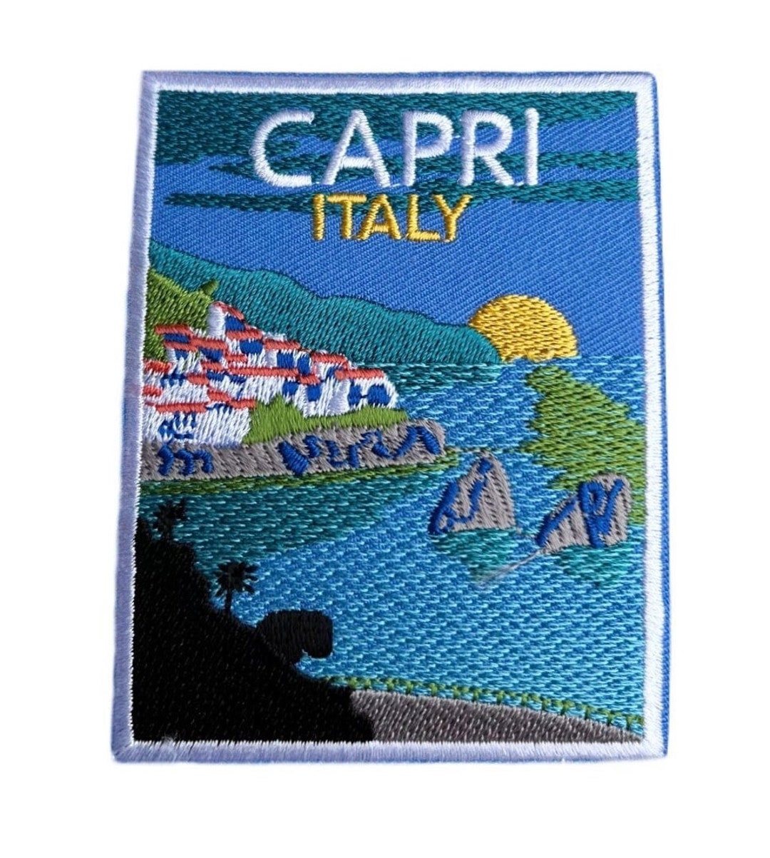 Capri Italy Patch (3.5") Iron-on Badge Travel Souvenir Emblem Italia ...