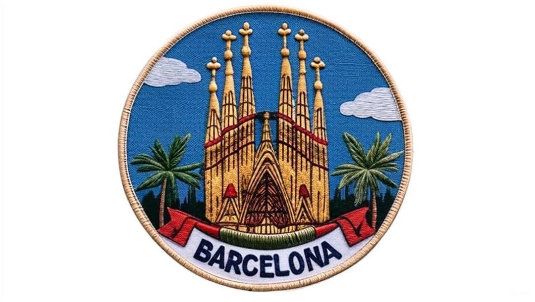Barcelona Spain Patch (3.5 Inch) Iron-on/sew-on Badge Travel Europe ...