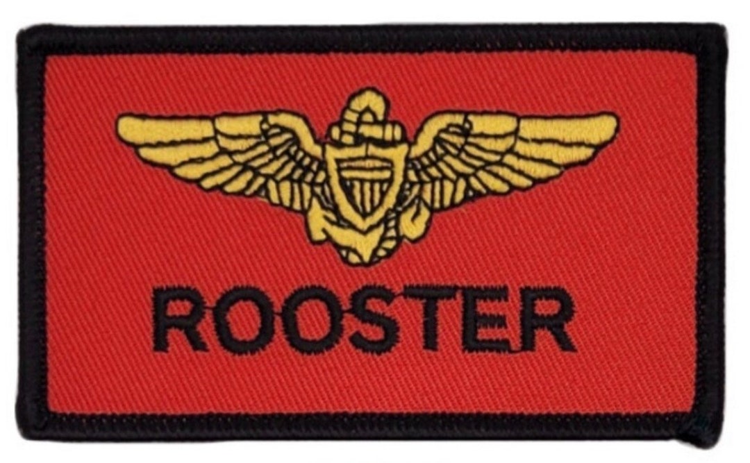 Rooster Patch (3.5 Inch) Hook and Loop Badges Golden Warriors Fighter ...
