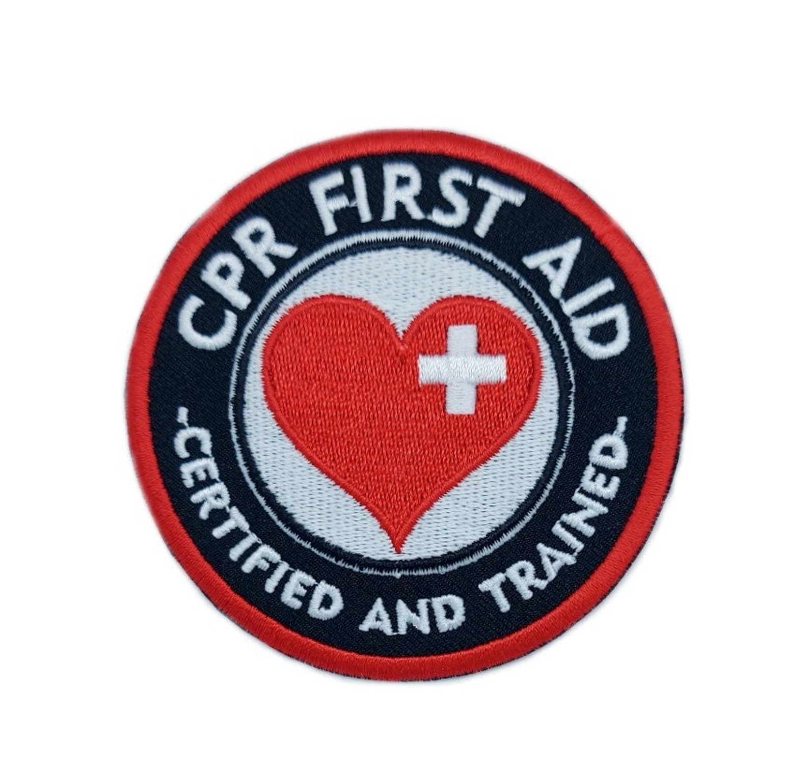 CPR First Aid Certified & Trained Patch 3 Inch Embroidered - Etsy