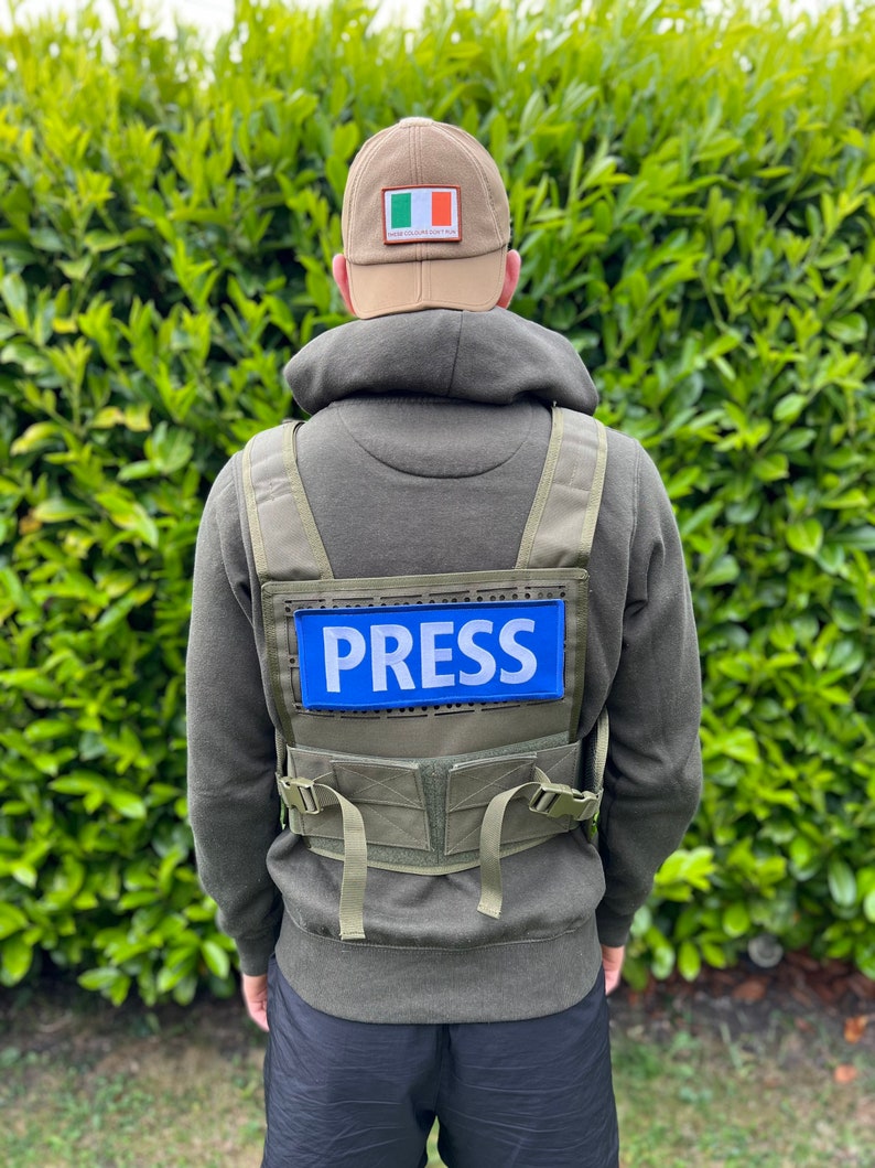 XL Press Patch 10 Inch Blue Embroidered Laser Cut Badge - Etsy