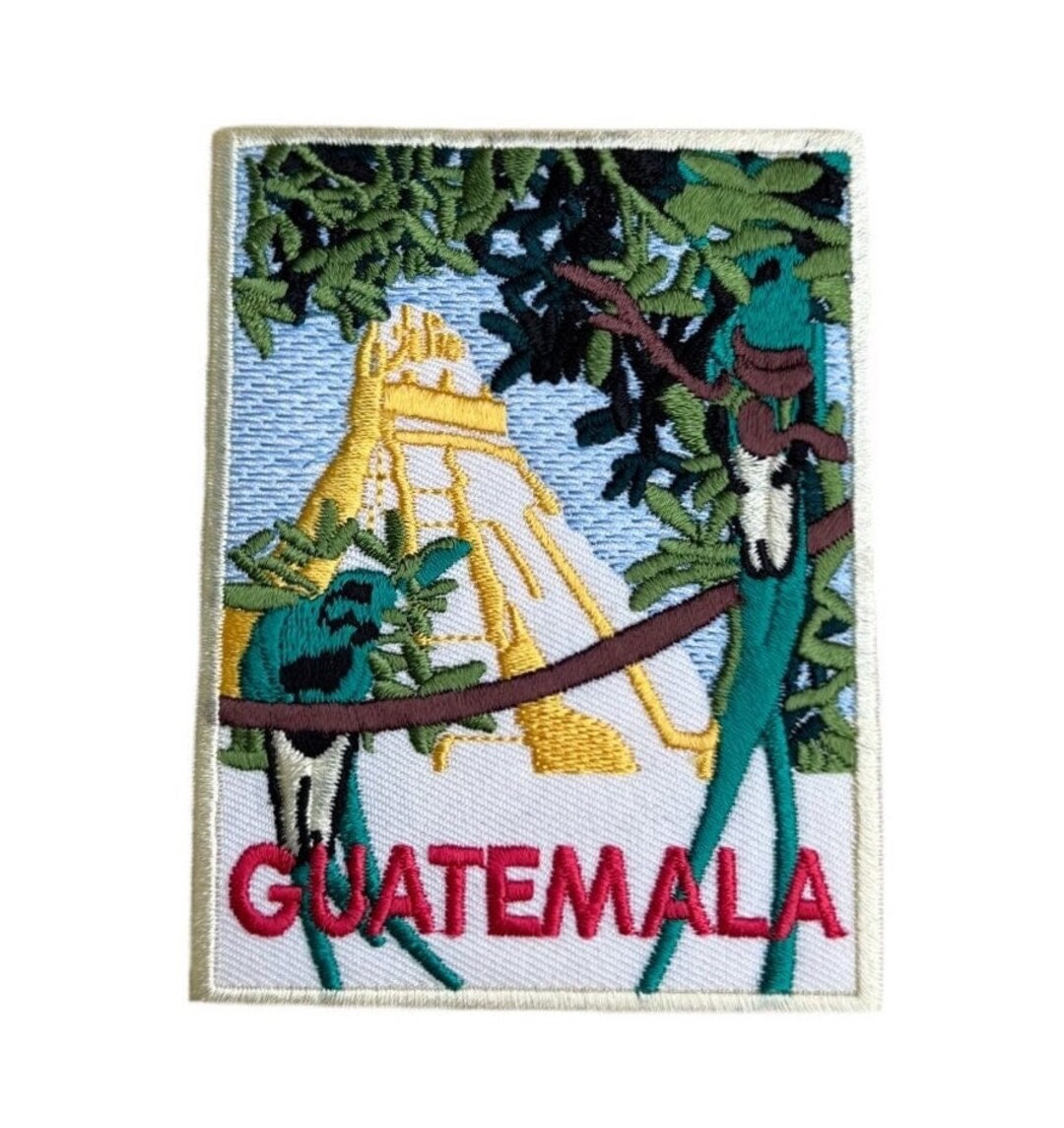 Guatemala Patch (3.5 Inch) Iron-on / Sew-on Badge Travel Souvenir Emblem Quetzal Maya Tikal ...