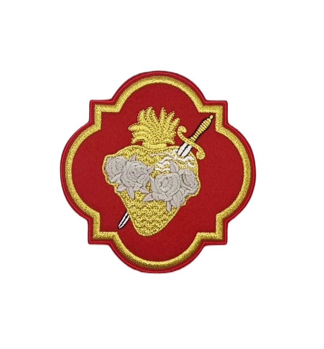 Immaculate Heart of Mary Patch (4.7 Inch) Red Velvet Iron-on or Sew-on ...