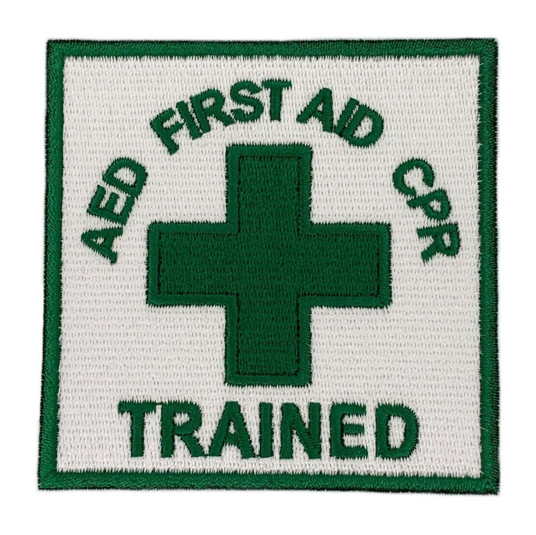 AED First Aid CPR Trained Patch (3 Inch) Embroidered Iron/sew-on Badge ...