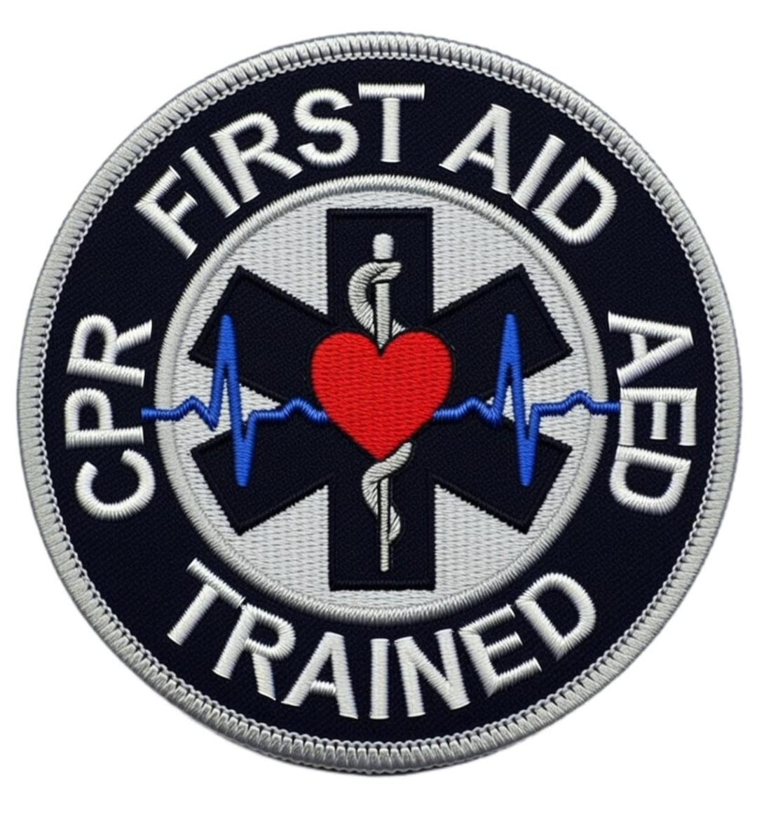 First Aid CPR AED Trained Patch Embroidered Iron-on/sew-on Badge (3 ...