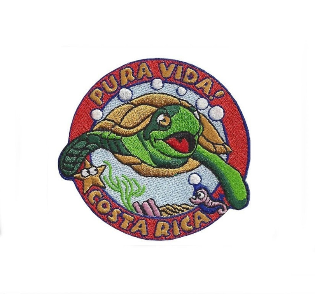 Pura Vida Costa Rica Patch 3.2 Inch Iron-on Badge Travel Souvenir ...