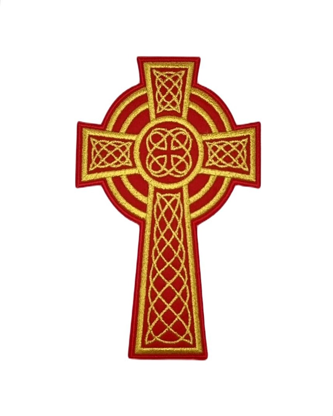Liturgical Cross Red Velvet Patch (6 Inch) Iron-on or Sew-on Badge ...