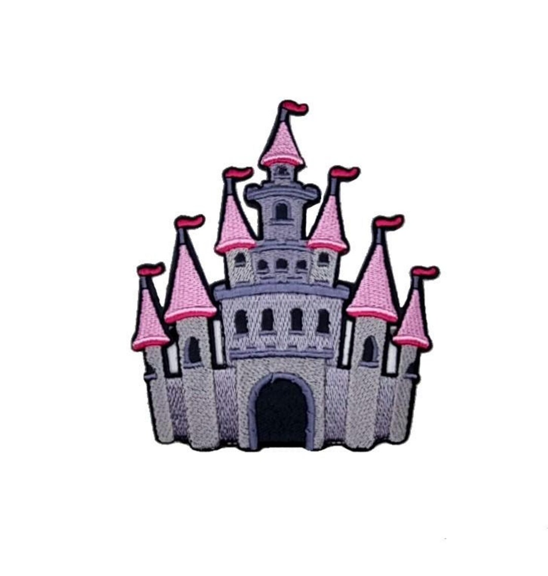 Princess Castle Patch (4 Inch) Pink Iron-on or Sew-on Badge Magical ...