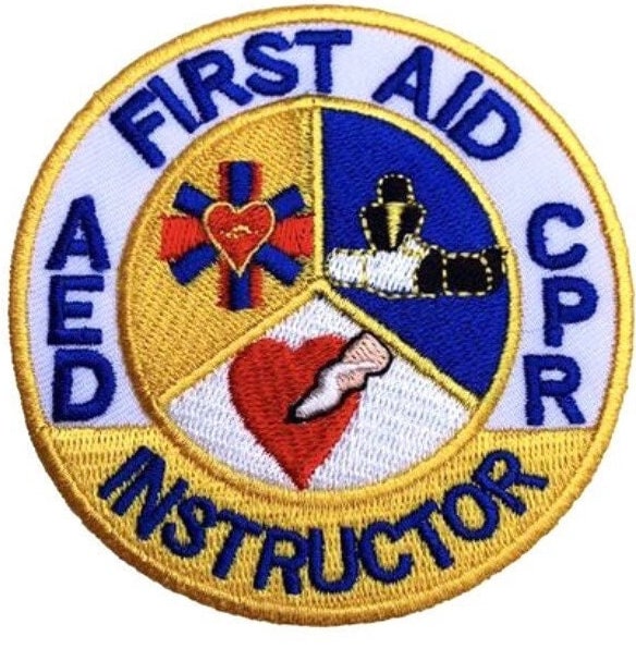 First Aid CPR AED Instructor Patch, Embroidered Iron-on Badge (3 Inch ...