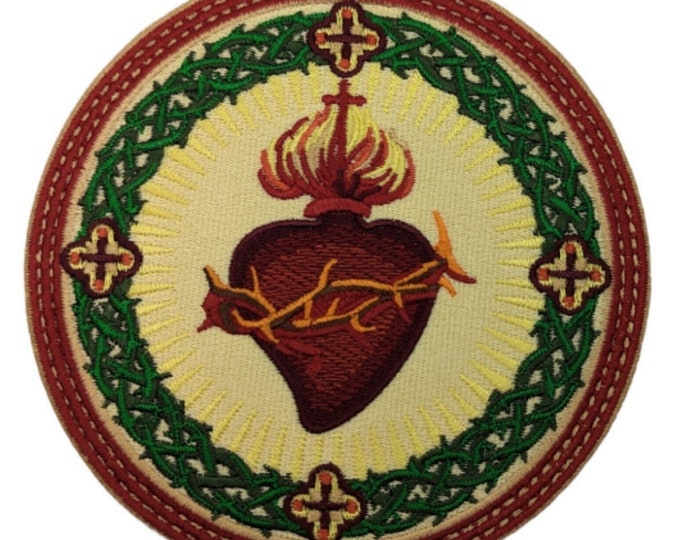 Sacred Heart of Jesus Patch (4 Inch) Iron-on or Sew-on Badge Catholic ...