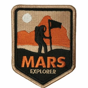 Mars Explorer Patch (3.5 Inch) Hook + Loop Velkro Badge NASA Space ...