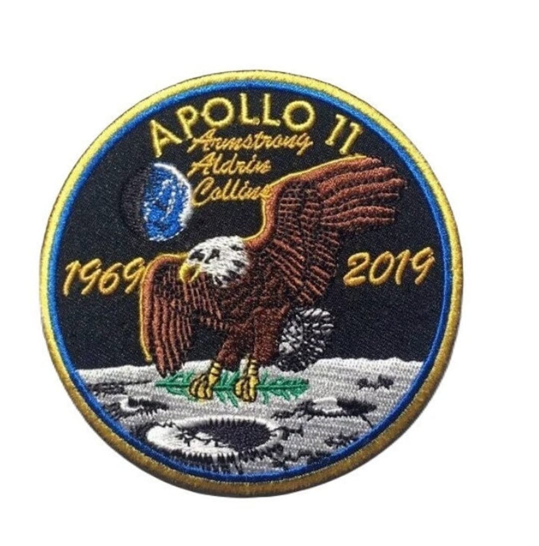 Apollo 11 Patch 50th Anniversary 3.5 Inch Special Collector Edition Iron/sew on Badge Nasa ...