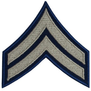 Corporal Rank Patch (4.3 Inch) American Khaki Stripes Iron-on or Sew-on ...