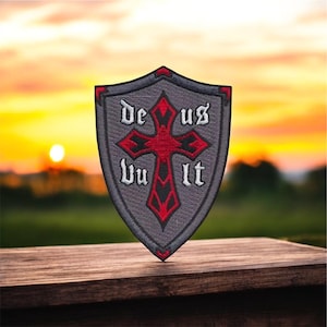 Knights Templar Patch (3.5”) Deus Vult God Wills Christian Cross Embroidered Iron-on /sew-on ...