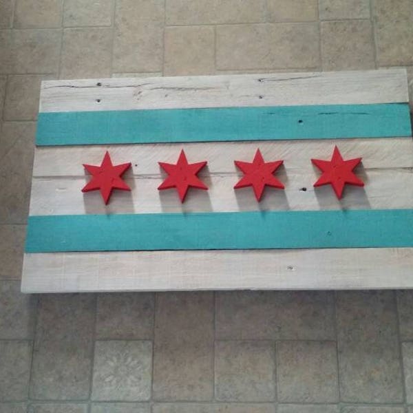 Chicago Flag Wall Art - Etsy