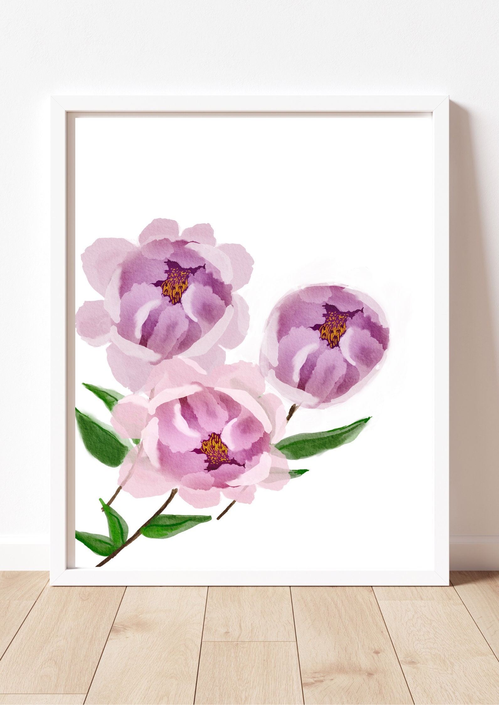 Art Print Purple Peonies Printable Flower Print Spring Flower Art Print ...