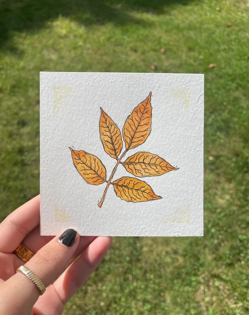 Original Fall Leaf Watercolor Painting, Watercolor Art, Watercolor Leaf ...