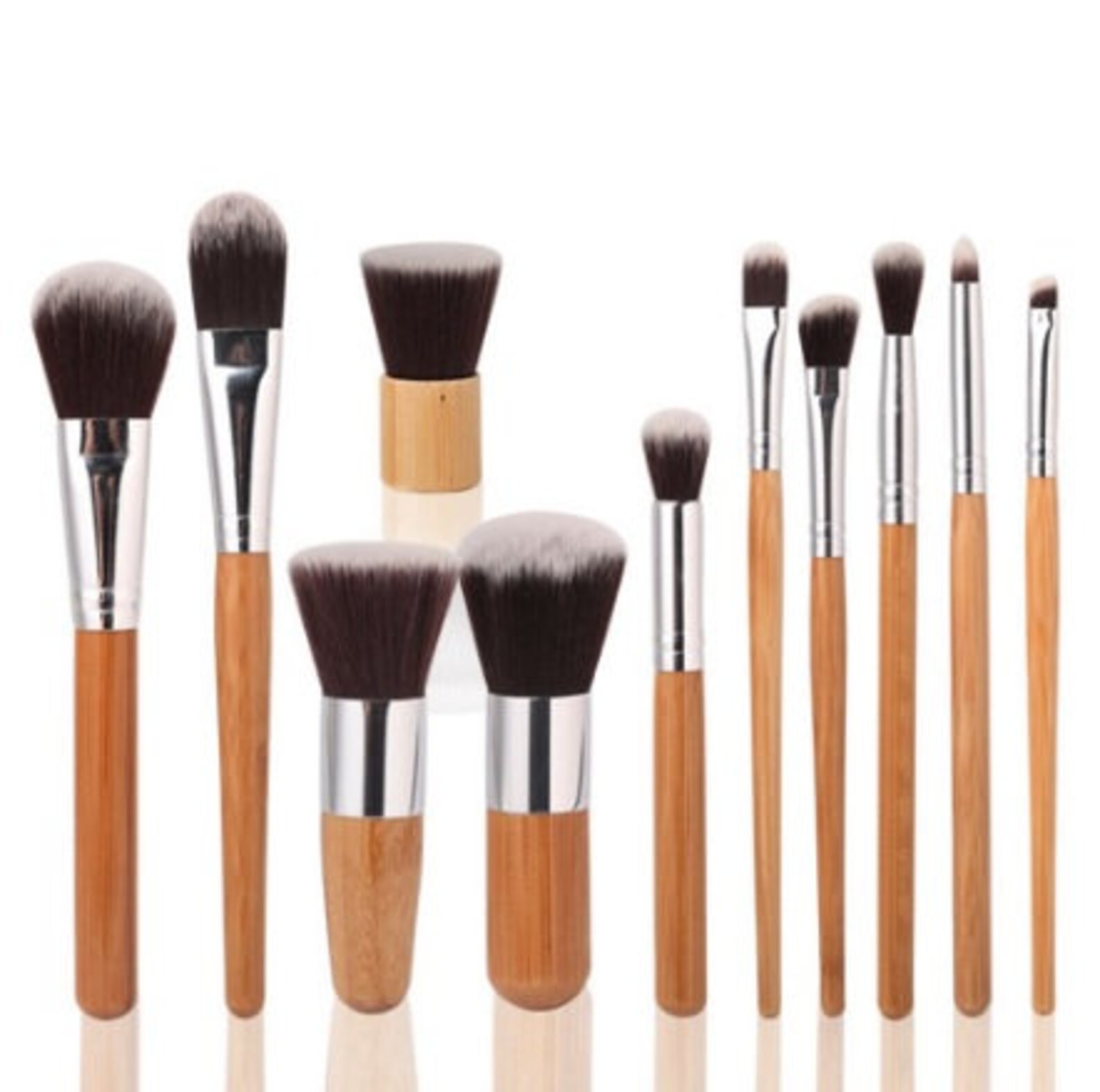 Bamboo Makeup Brushes Set 11pcs Concealer Kit Eyeshadow Powder - Etsy