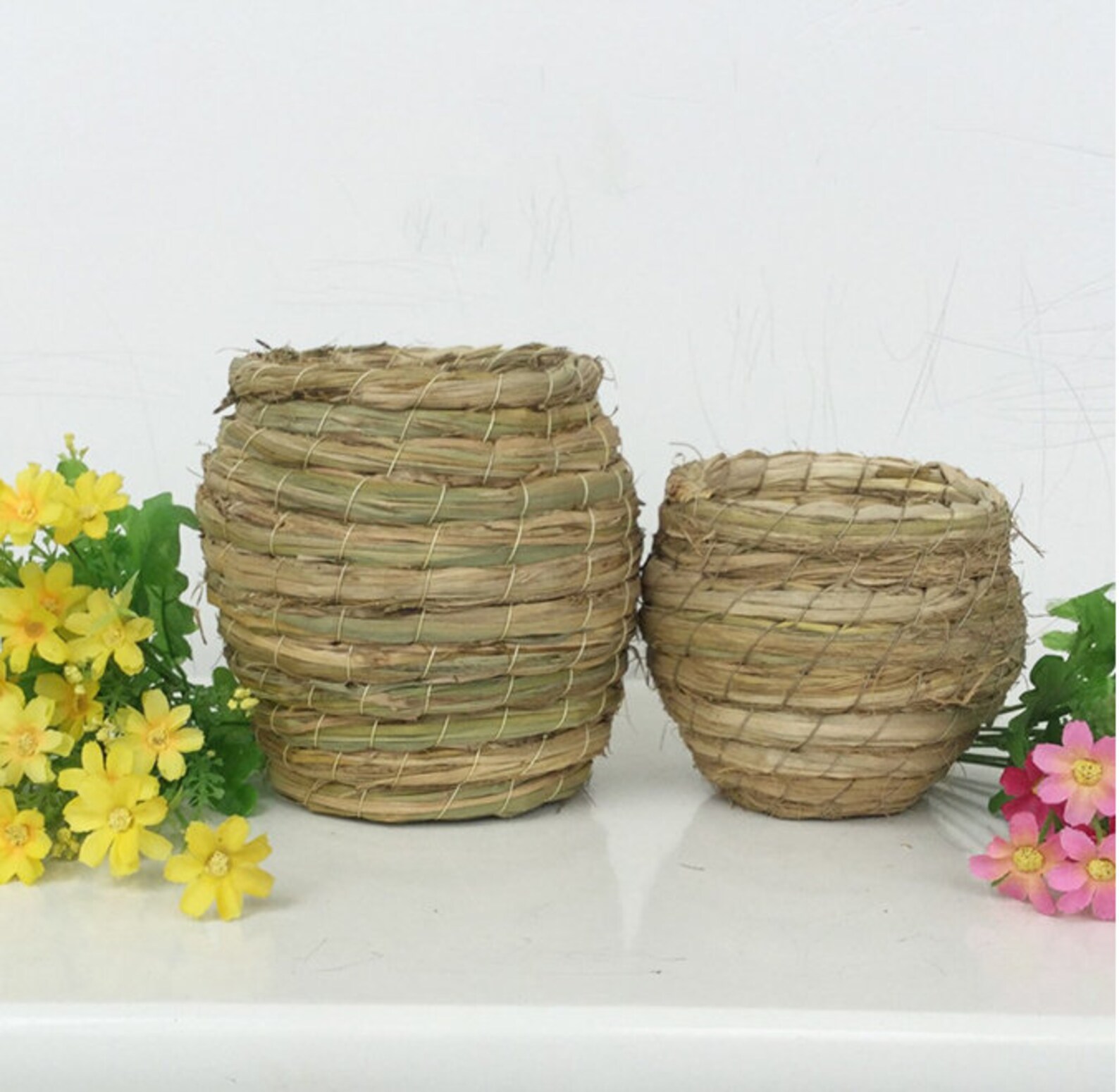 Straw Bird Nest Small Handmade Pet Pigeon Parrot Swallow | Etsy