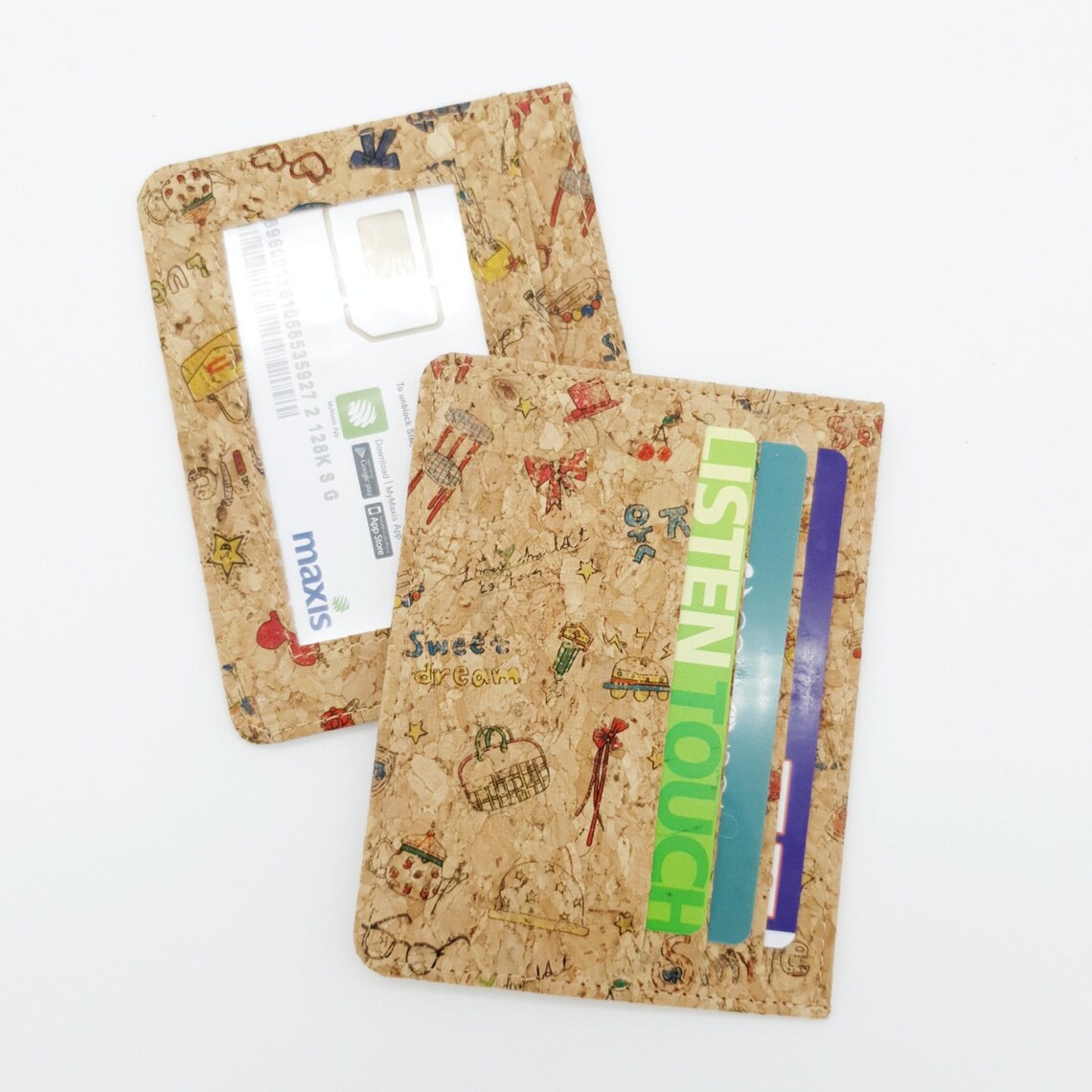 Cork Simple Card Holder Handmade Eco-Friendly & Sustainable | Etsy