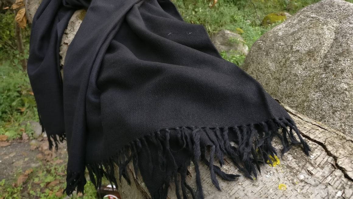 Extra Large Oversized Wool Scarf for Men or Women black Wool - Etsy UK