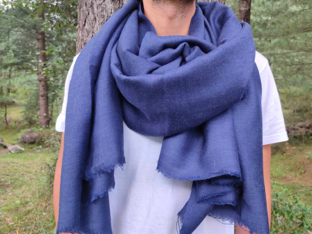 Natural Indigo Dyed Yak and Merino Wool Blend Neck Scarf/yak Wool ...