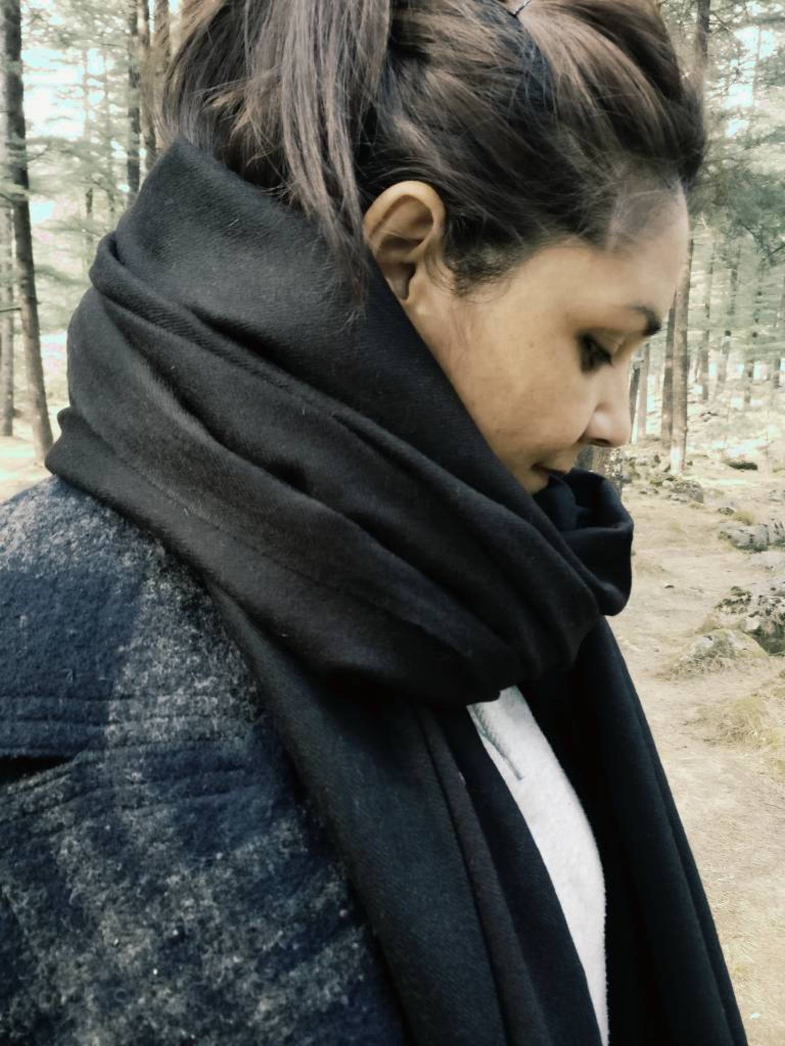 Extra Large Oversized Wool Scarf for Men or Women black Wool - Etsy UK