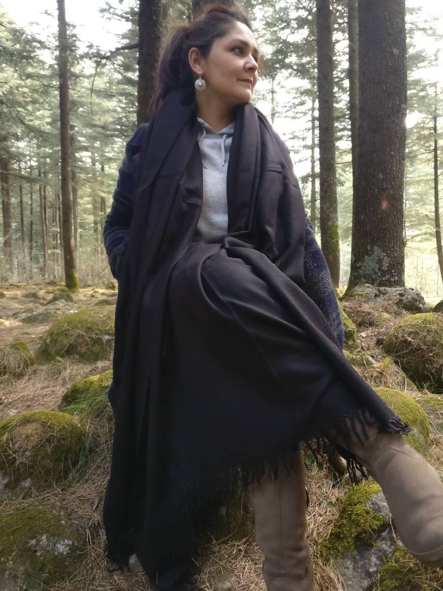 Extra Large Oversized Wool Scarf for Men or Women black Wool - Etsy UK