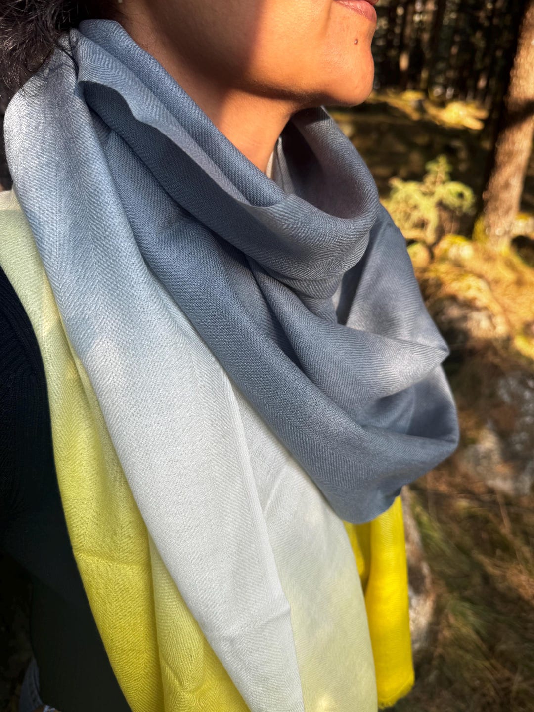 Butter Cup Yellow,grey and White Hand Dyed Luxurious Silk Wool Scarf - Etsy