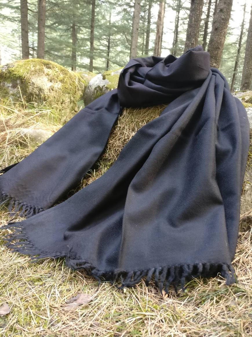 Extra Large Oversized Wool Scarf for Men or Women black Wool - Etsy UK