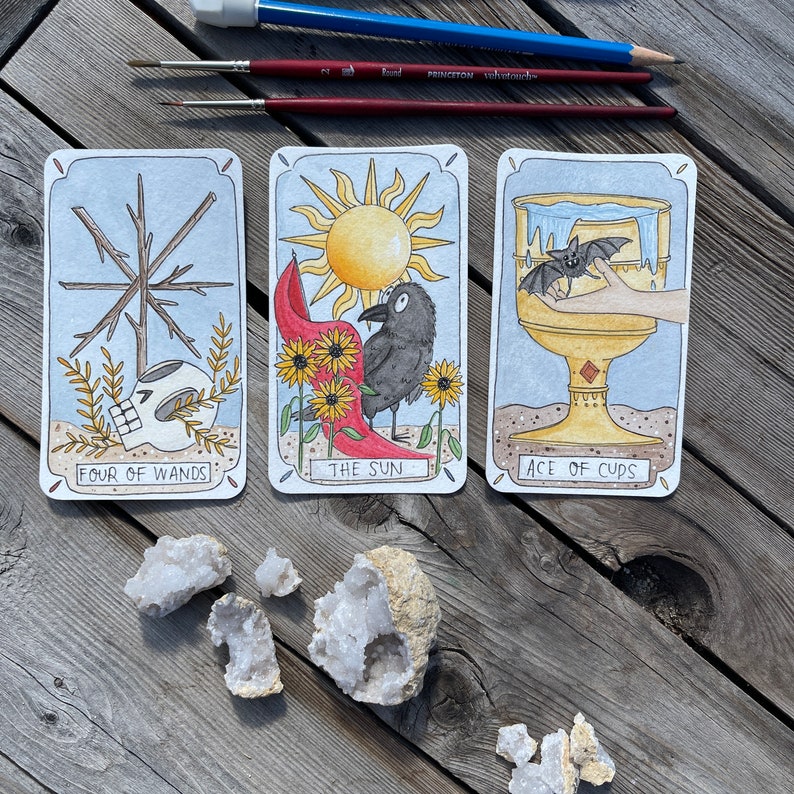 Custom Hand Painted Tarot Cards - Etsy