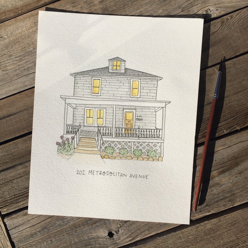 Custom House Portrait Home Portrait Watercolor Portrait - Etsy