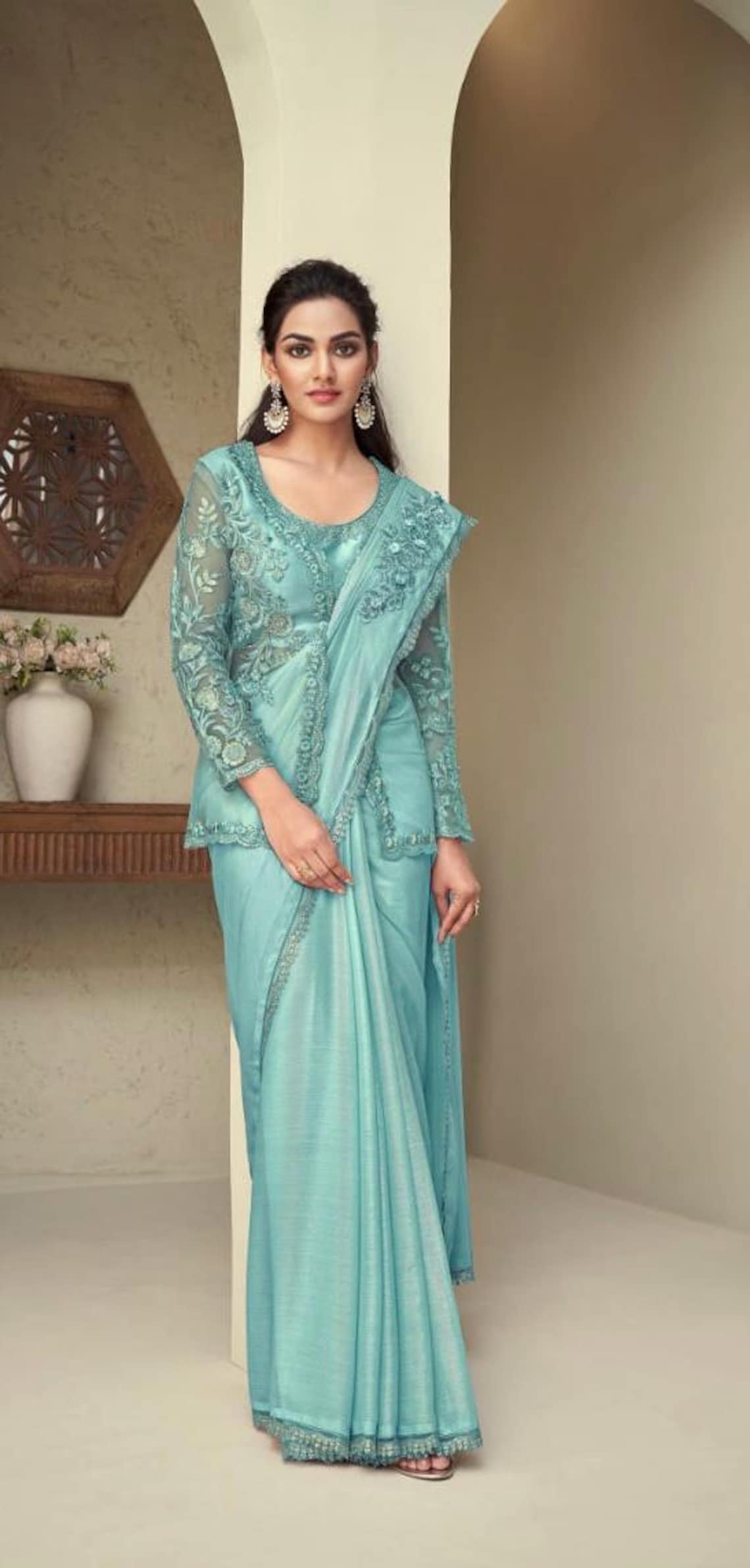 Trendy Jacket Style Saree - Etsy