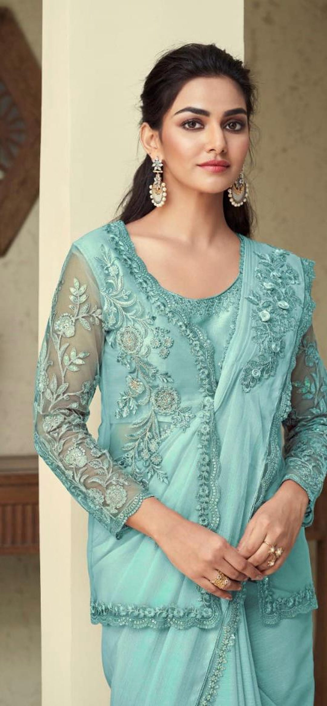 Trendy Jacket Style Saree - Etsy