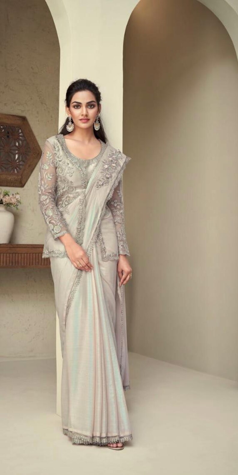 Trendy Jacket Style Saree - Etsy