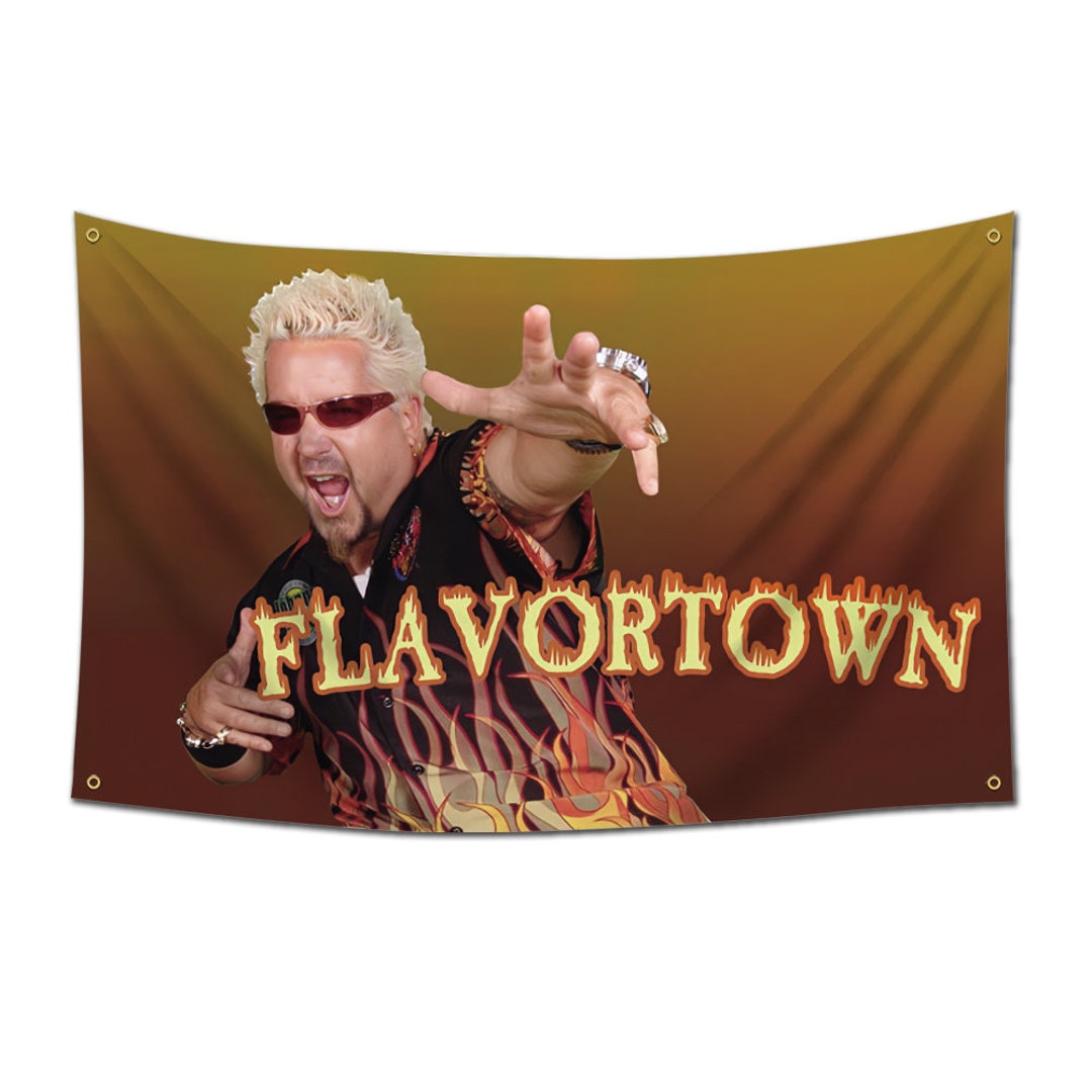 Guy Fieri Flavortown Flag Banner 3x5feet College Dorm Room Man Cave ...