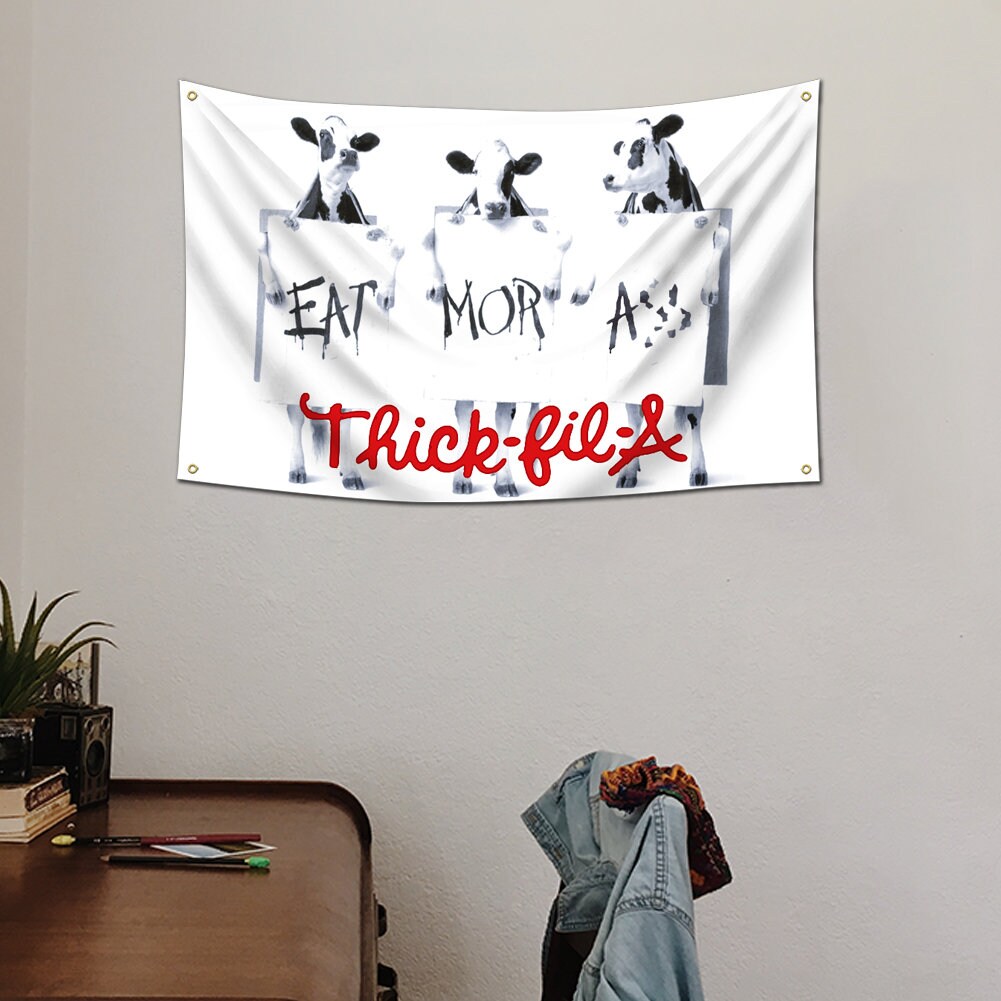Cow Eat Mor Meme Flag Banner 3x5feet College Dorm Room Man Cave Frat ...
