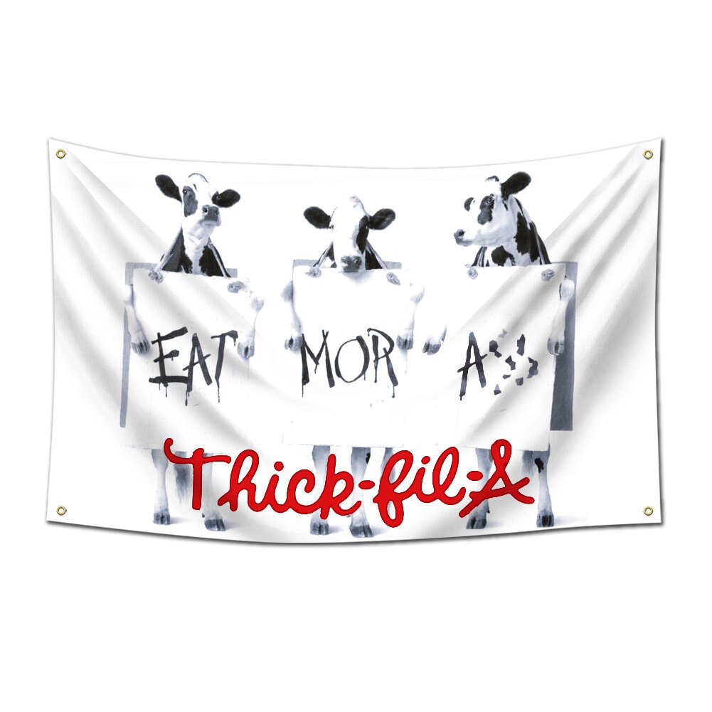 Cow Eat Mor Meme Flag Banner 3x5feet College Dorm Room Man Cave Frat ...