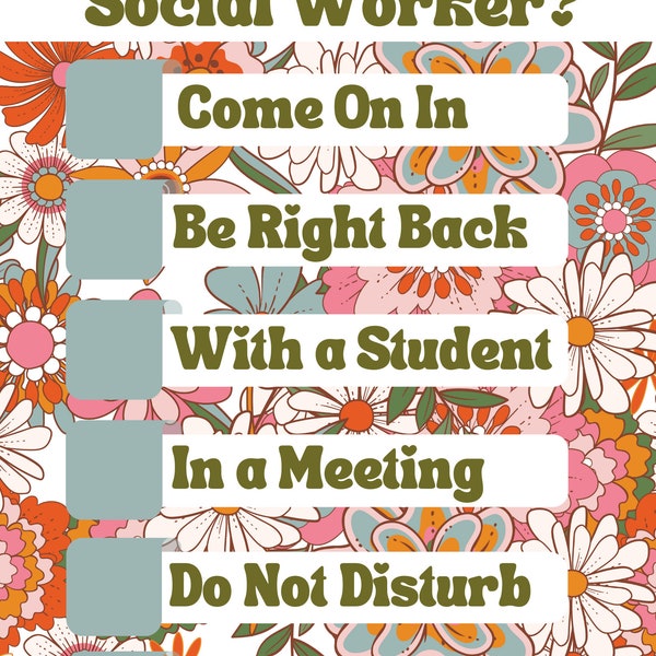 Social Work Door Sign - Etsy