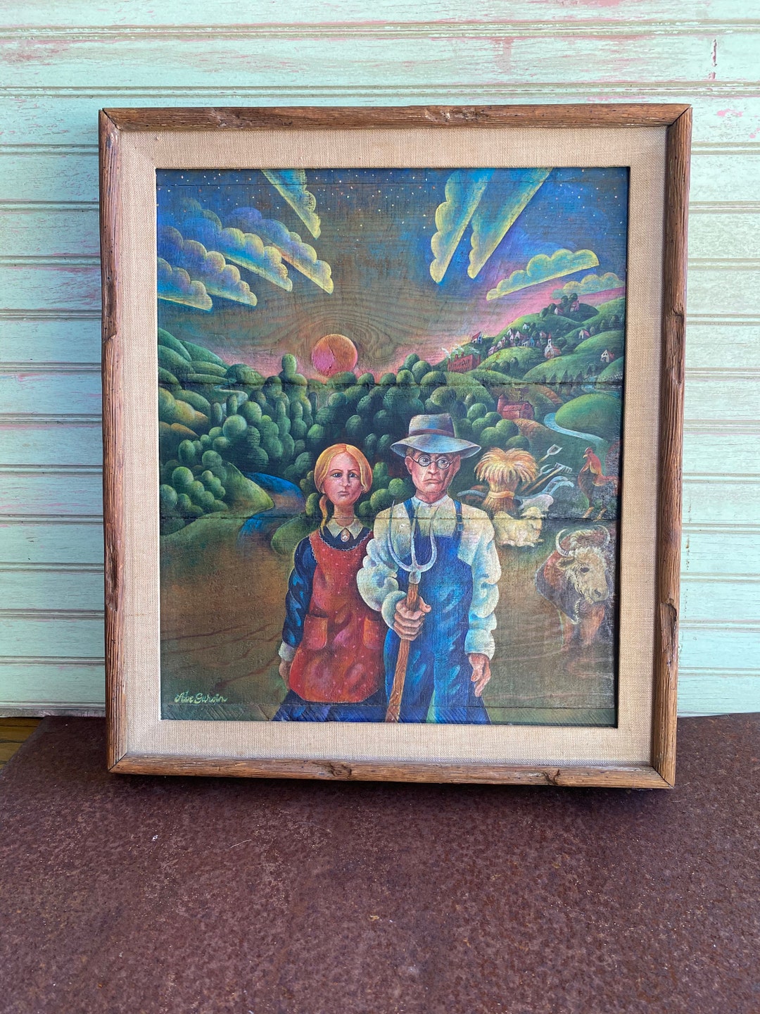 Pintura de Abe Gurvin titulada 'Heartland' vendida en su galería de Los ...