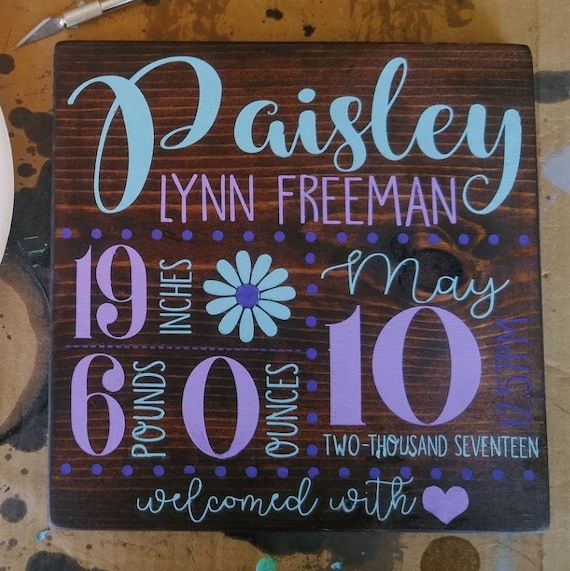 Custom Newborn Stats Wood Sign Personalized Child/birth - Etsy Canada