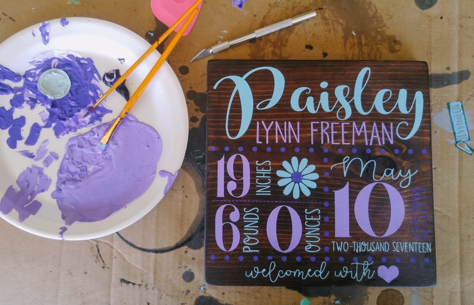 Custom Newborn Stats Wood Sign Personalized Child/birth Announcement ...