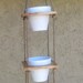 Multi Tier Rustic Wood and Rope Plant Hanger - Twine Hanging Multilevel ...
