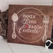 Spanish Kitchen Wood Sign - Cocina Panza Llena Corazon Contento Wall ...