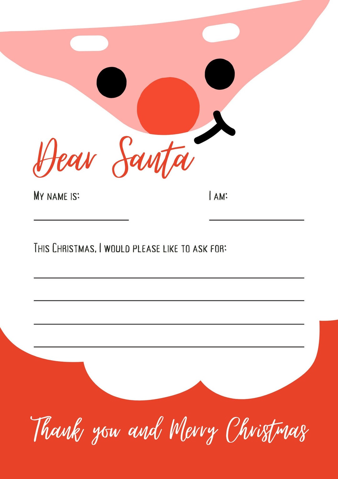 Letter to Santa Christmas Wish List - Etsy
