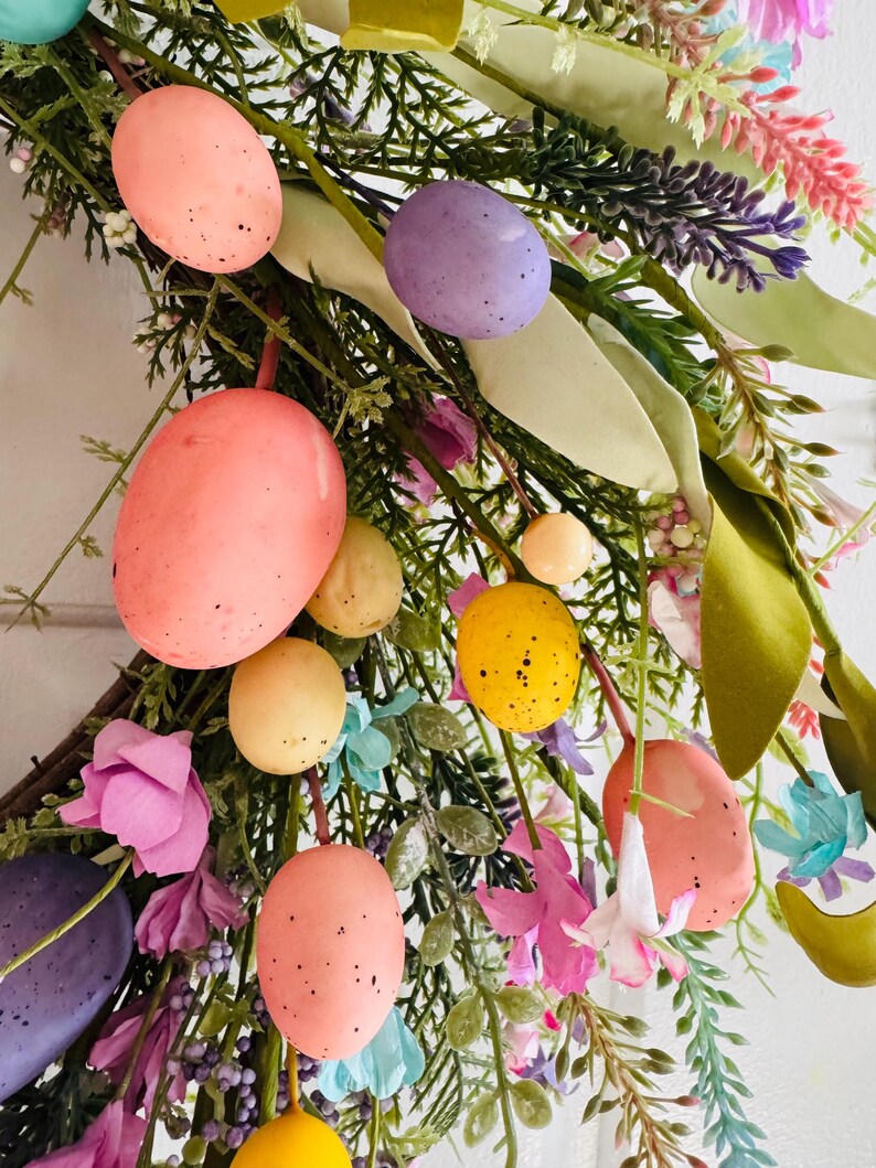 Easter Egg Wreath, Easter Wreath for Front Door, Egg Wreaths for Front ...