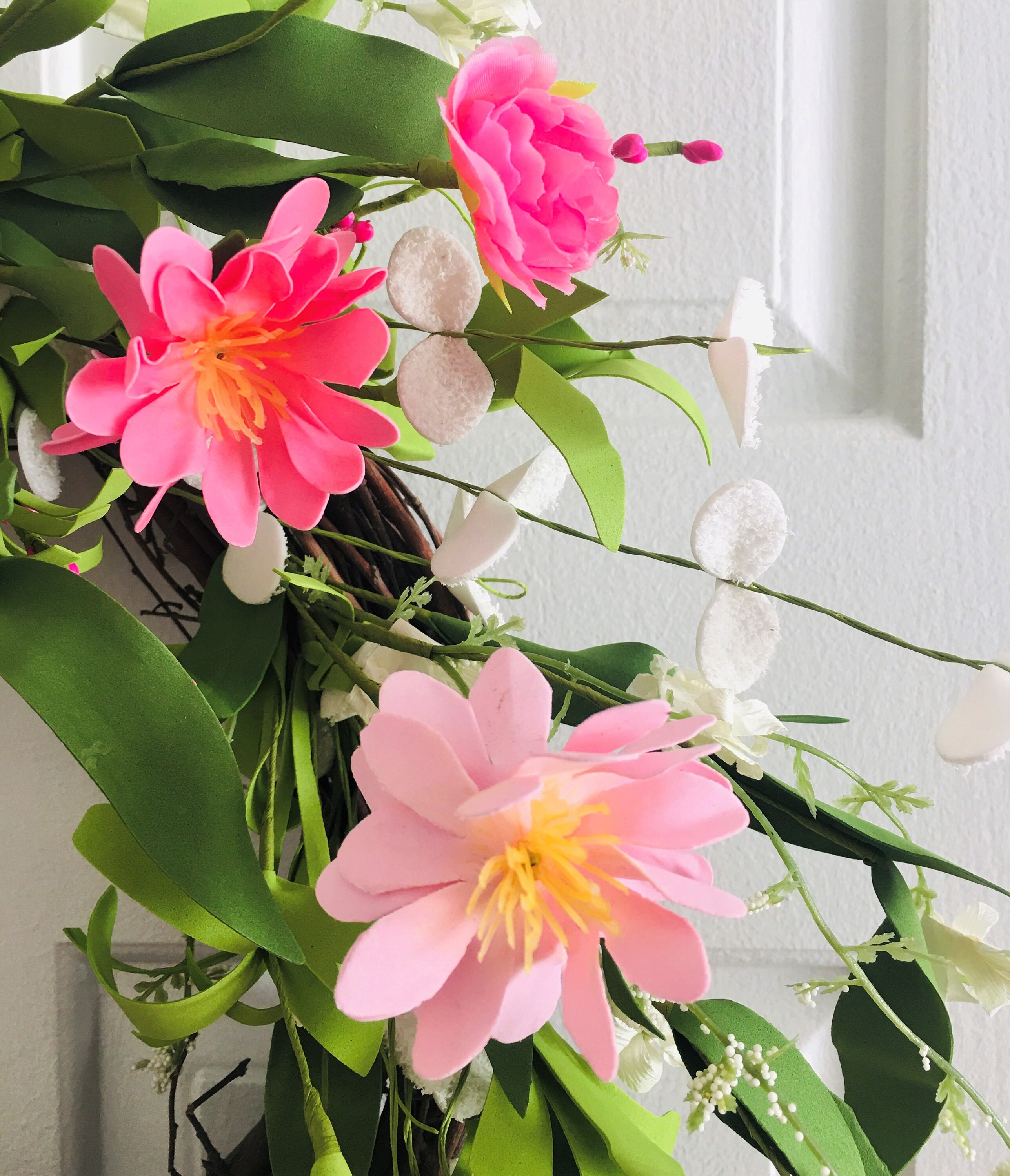 Pink Spring Flower Wreathsfront Door Wreathflower Berry - Etsy