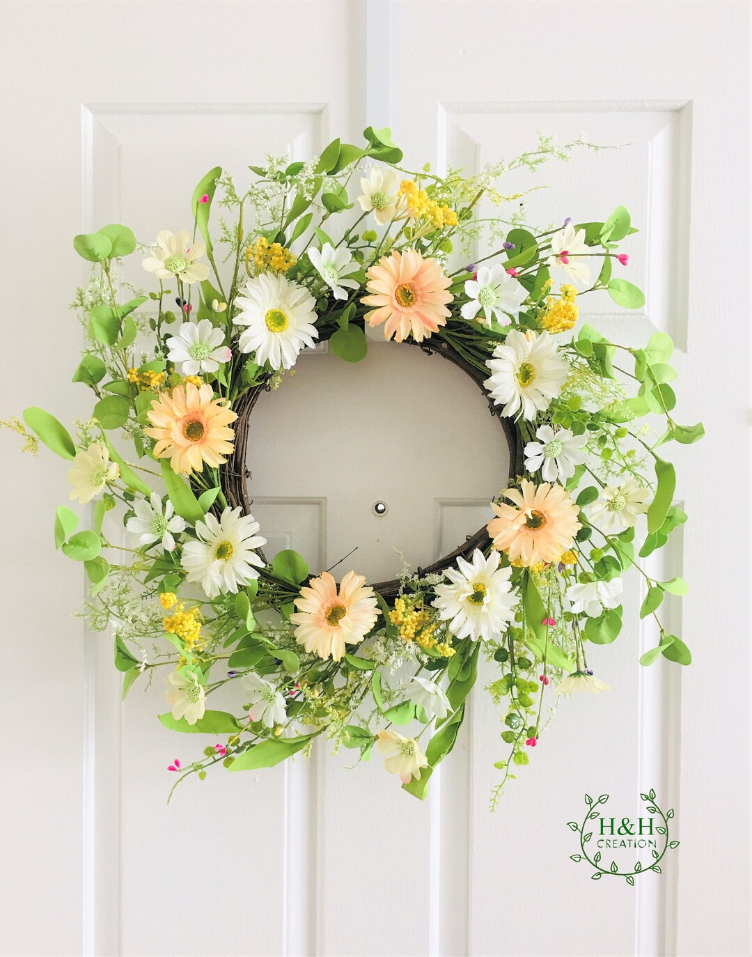 Spring Flower Wreath for Front Door,flower Berry Wreath, Summer Wreath ...